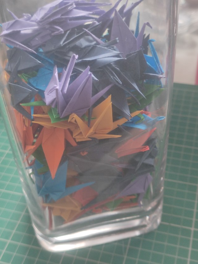 Rainbow origami crane box frame – Atelier Ilyere